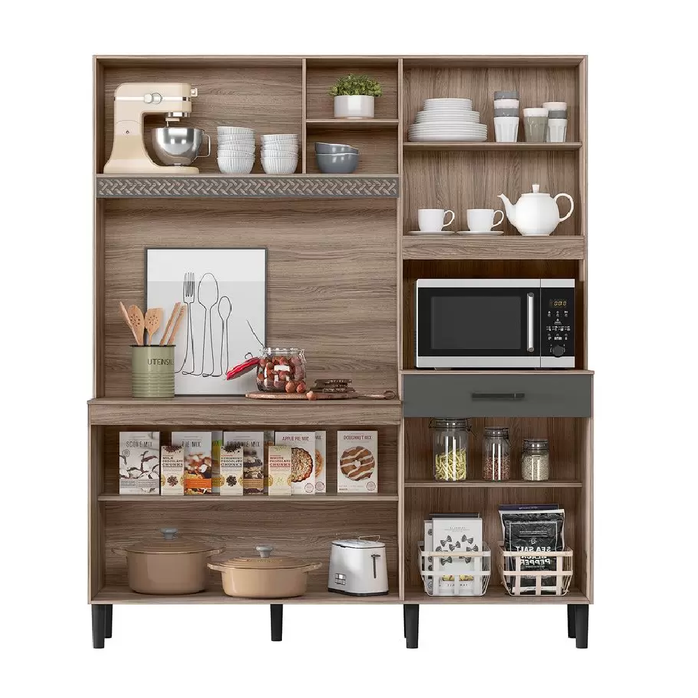 Kit Cozinha 7 Pts 1 Gav Carv Nature/Chumbo Nicioli Yara | Millena