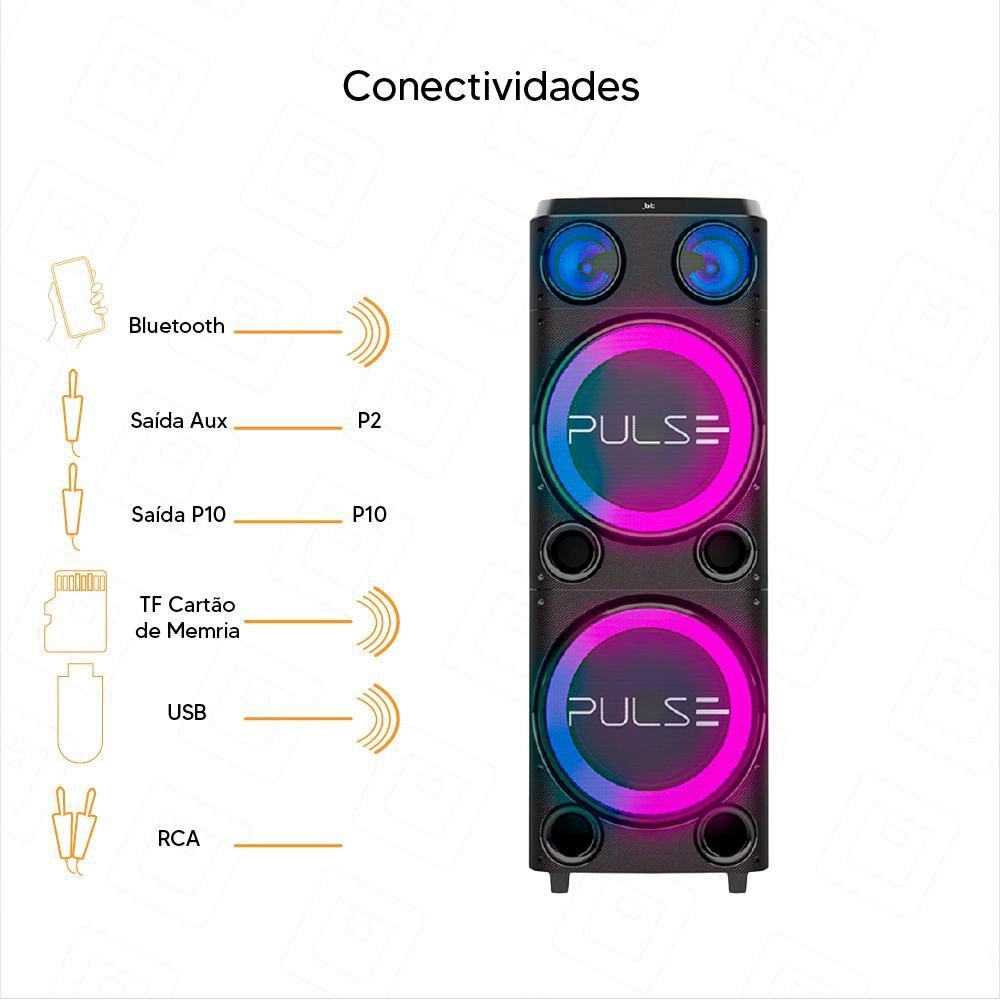 Caixa de Som Pulse Bluetooth 2300W Bivolt SP508 | Millena